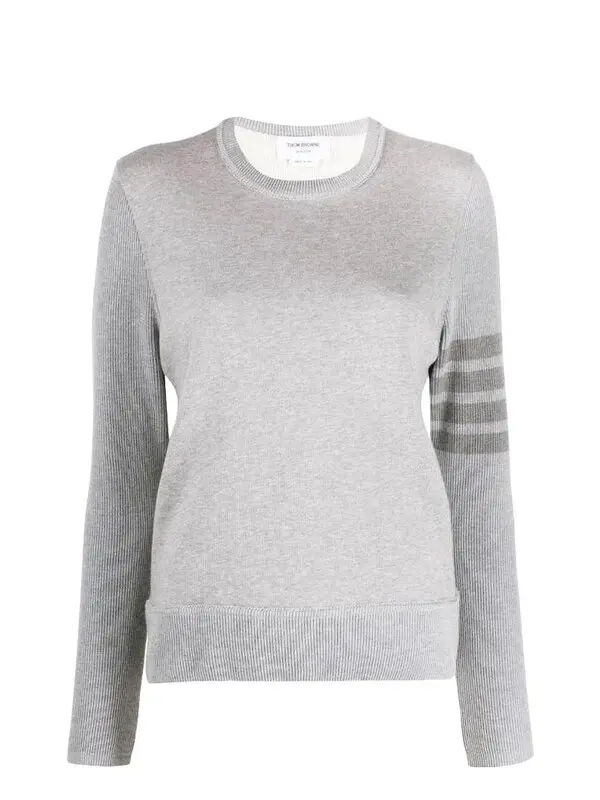 Thom Browne Four-bar Loopback Sweatshirt - Light Gray