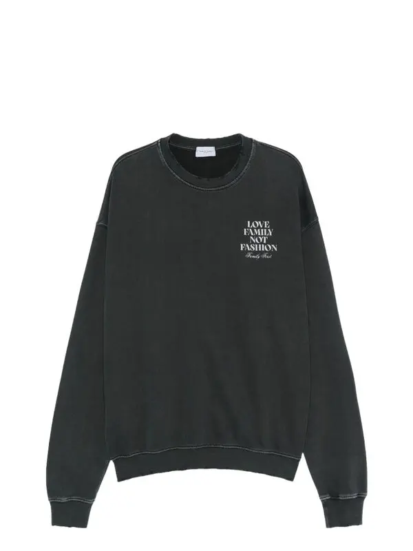 FAMILY FIRST Long-sleeved Crew Neck Sweatshirt - Black