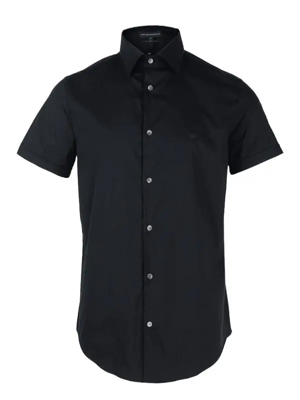 Emporio Armani Stretch Fit Short-sleeved Shirt - Black