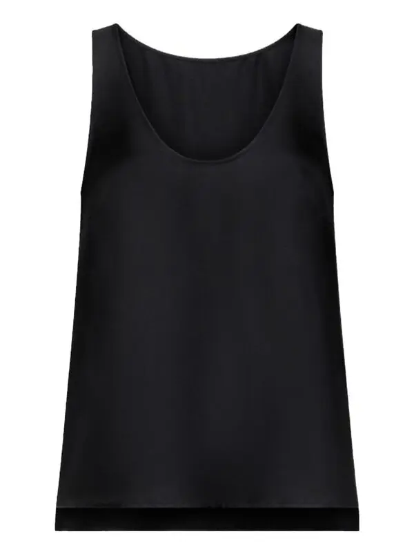 Loulou De Saison Gaby Scoop-neck Silk Top - Black