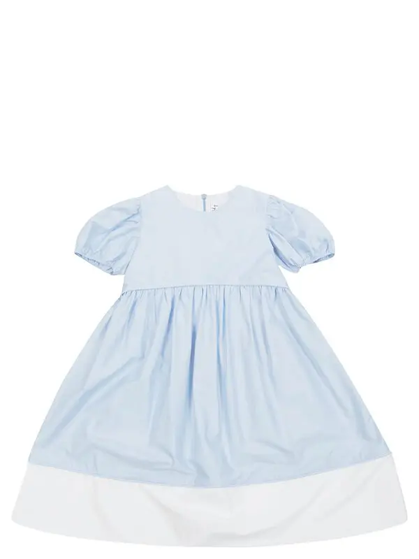 IL GUFO Short-sleeved Stretch Poplin Dress - Blue