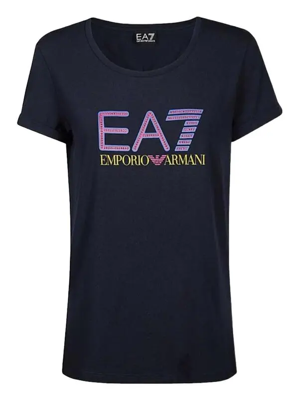 EA7 Round Neck Logo T-shirt - Black