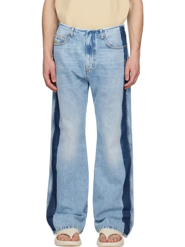DIESEL® D-eros Mid-rise Straight-leg Jeans - Blue