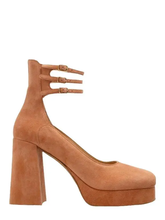 Chloé Loti Platform Pumps - Brown
