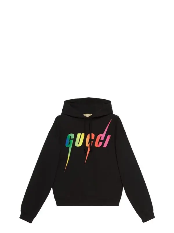 Gucci Logo-print Cotton Hoodie - Black