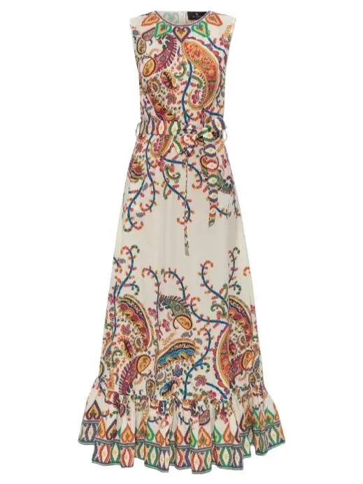 Etro Paisley Printed Sleeveless Maxi Dress - Nude