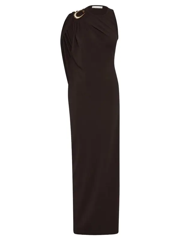 Christopher Esber Stone Pin Column Dress - Espresso
