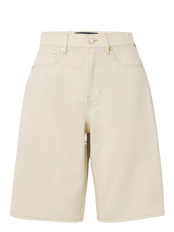 Veronica Beard Belt Loop Denim Shorts - Ecru