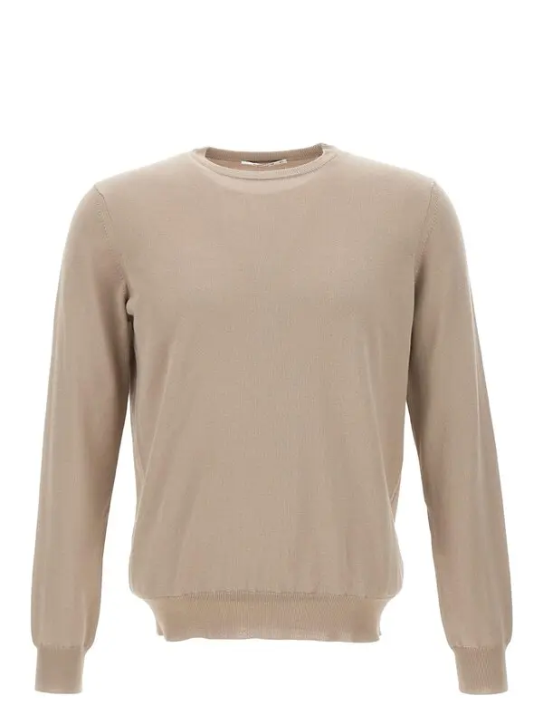 KANGRA Crew Neck Sweater With Elbow Patches - Nude