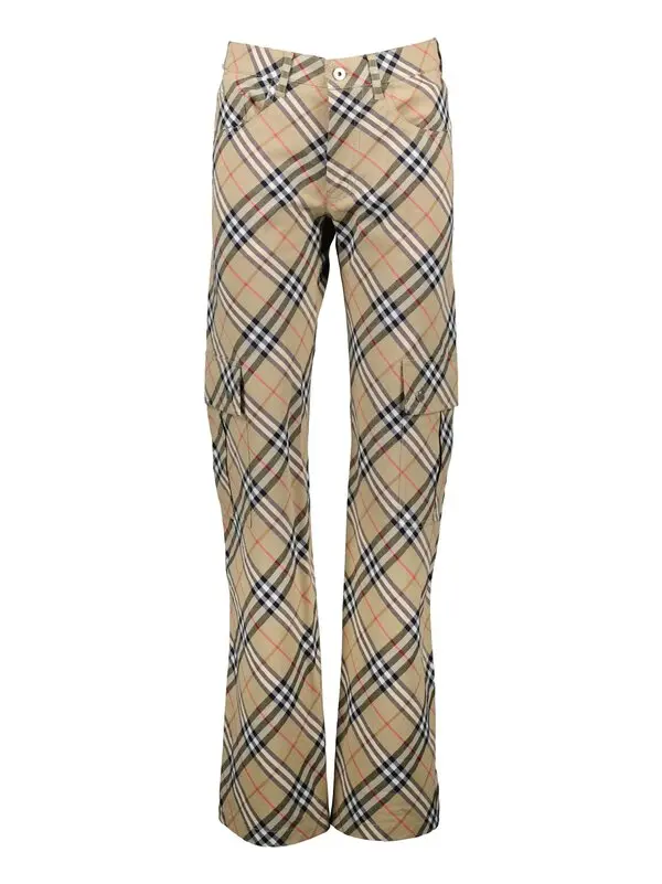 Burberry Straight-leg Checked Cargo Pants - Nude