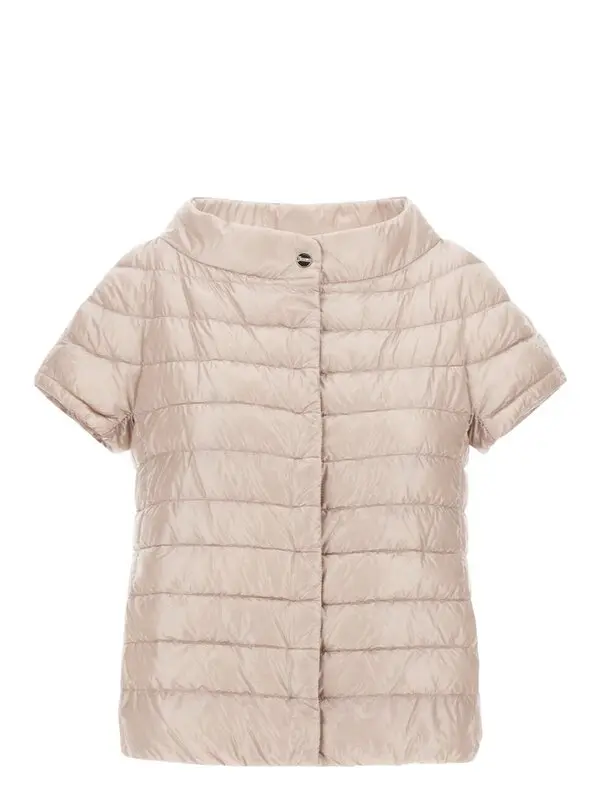 Herno Greta Short-sleeved Quilted Jacket - Nude