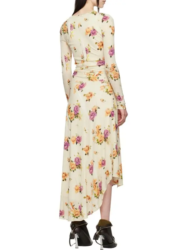 Acne Studios Floral-printed Asymmetrical Hem Dress - Nude