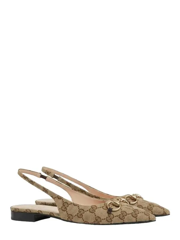 Gucci Horsebit Slingback Ballet Flats - Nude