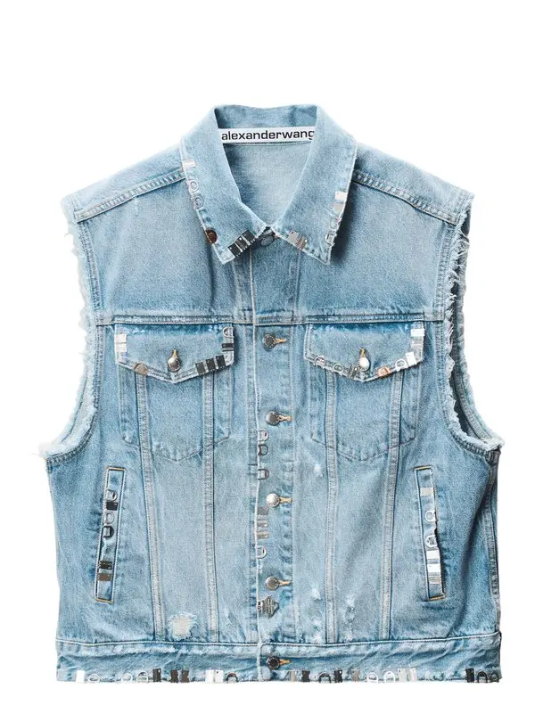 Alexander Wang Denim Vest With Hardware Detail - Blue
