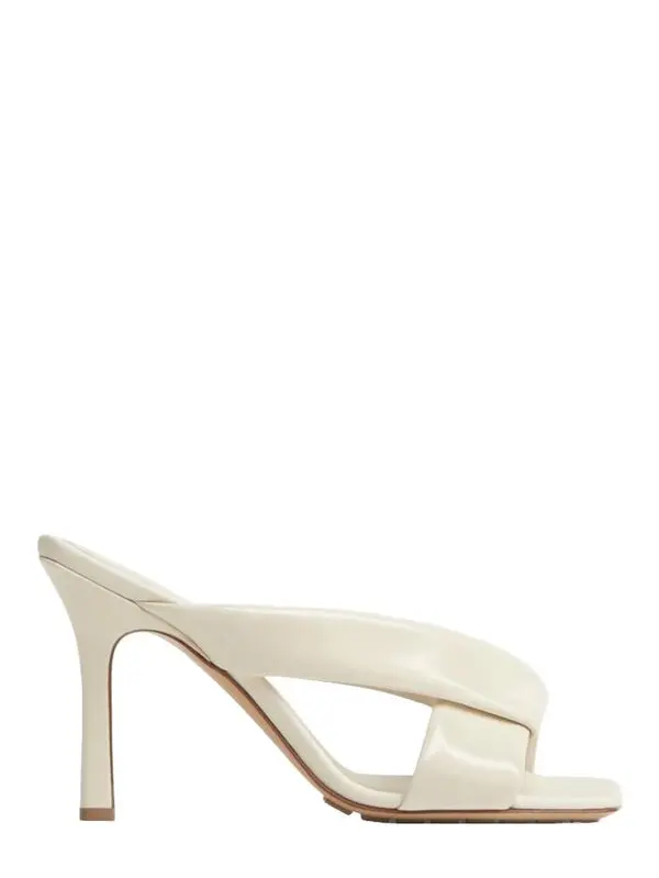 Bottega Veneta Riva Padded Heeled Sandals - Sea Salt