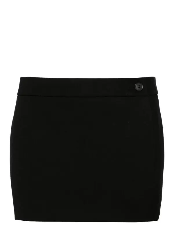 Wardrobe.NYC Low-rise Wool Miniskirt With Three Pockets - Black