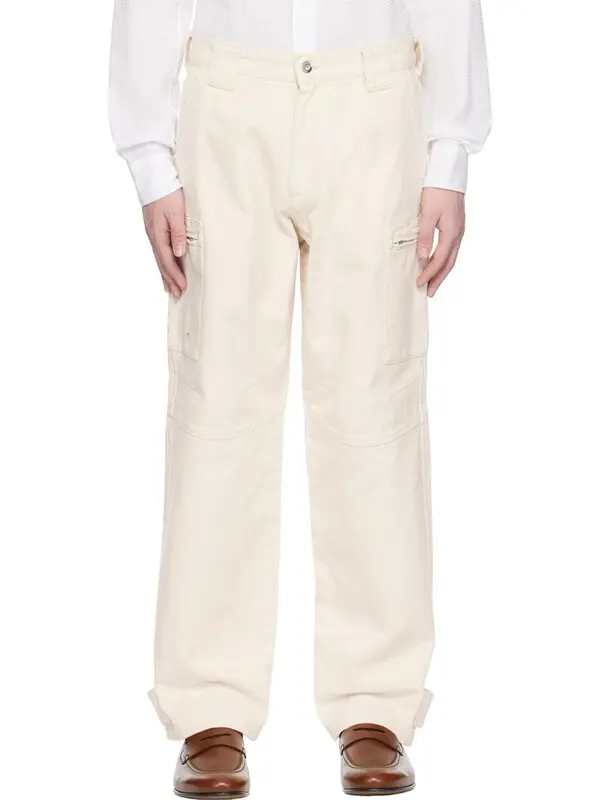 Emporio Armani Zipper Pocket Jeans - White