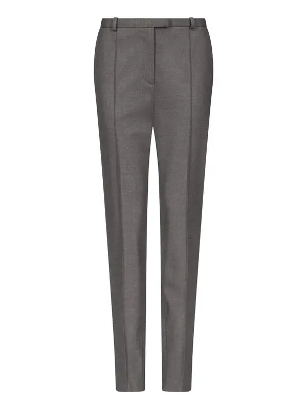 Loulou De Saison Malka Pleat-front Tapered Virgin Wool Blend Trousers - Black