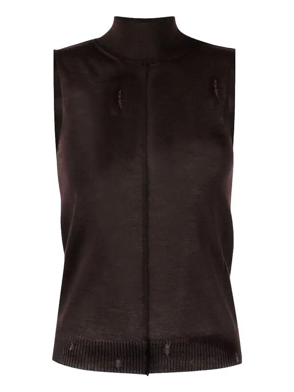 Amiri High Neck Cashmere Vest - Black