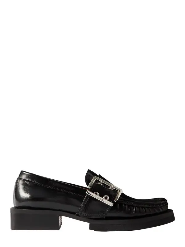 GANNI Feminine Buckle Loafers - Black