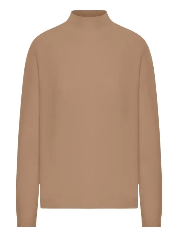 Max Mara Orlaya High Neck Knitted Sweater - Nude