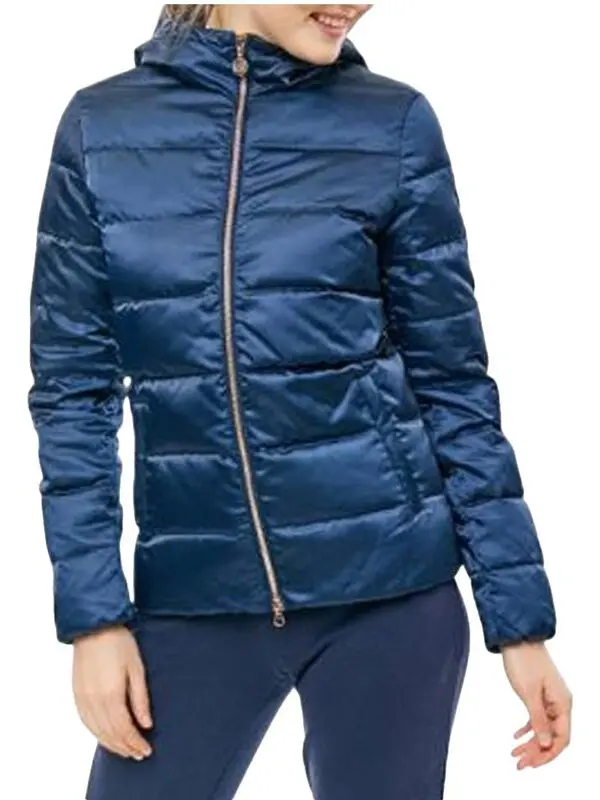 EA7 Hooded Logo Down Jacket - Blue