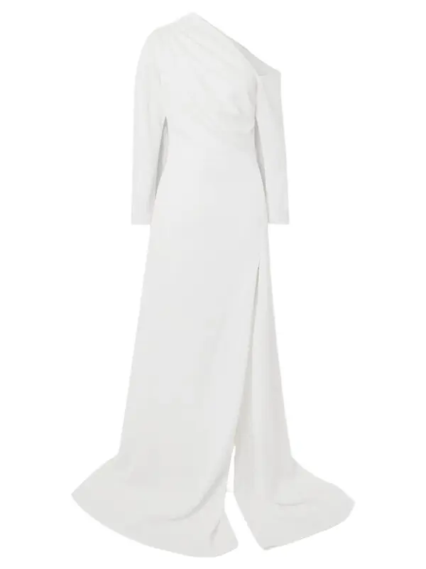 16Arlington Adelaide One-shoulder Crepe Gown - White
