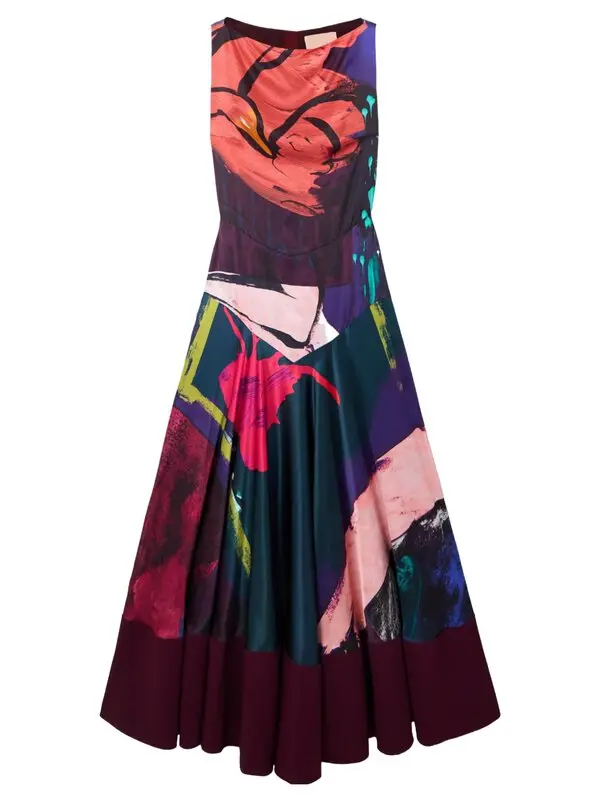 ROKSANDA Munir Printed Silk-satin Maxi Dress - Multicolor
