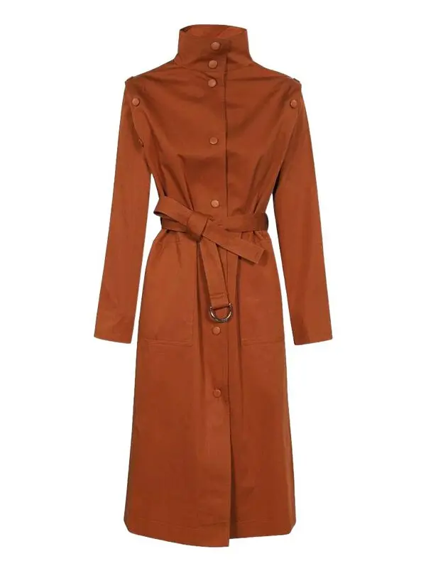 YVES SALOMON Belted Trench Coat - Brown