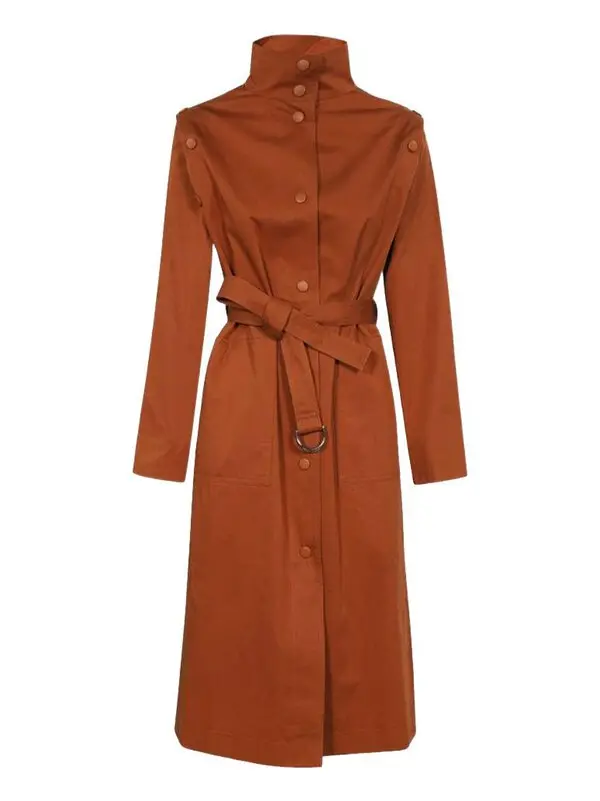 YVES SALOMON Belted Trench Coat - Brown