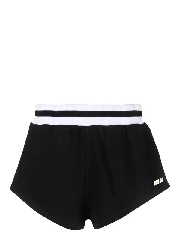 MSGM High Waisted Logo Track Shorts - Black