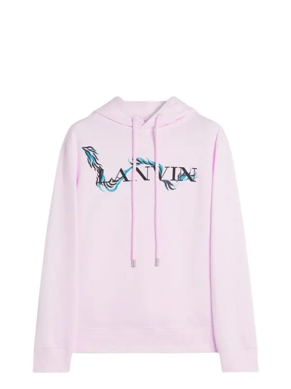 LANVIN Dragon Print Logo Hoodie - White