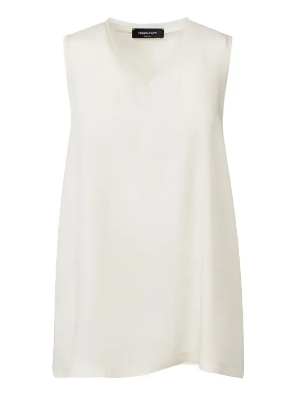 Fabiana Filippi V-neck Sleeveless Top - White