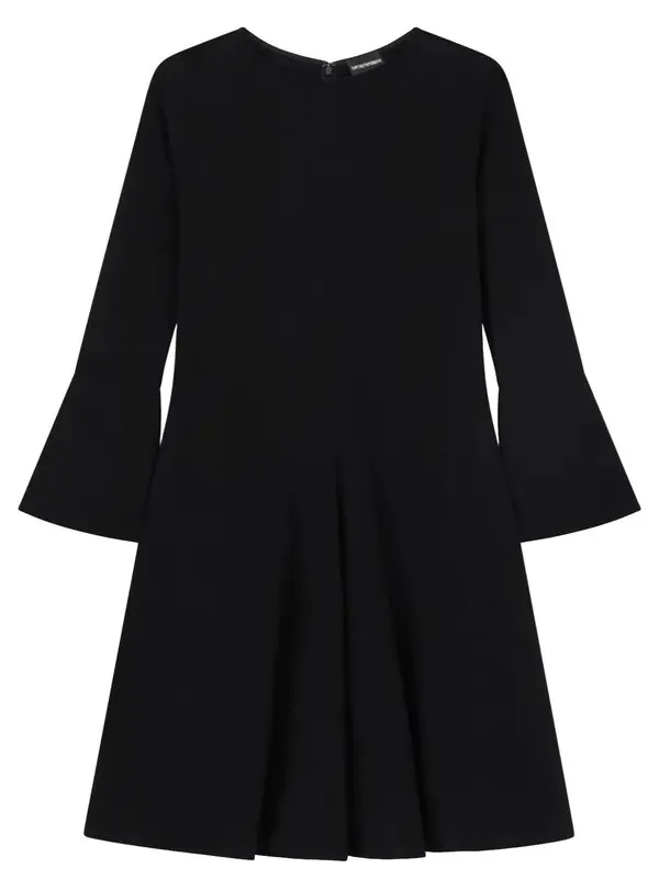 Emporio Armani Flared Dress With Padded Cuffs - Black