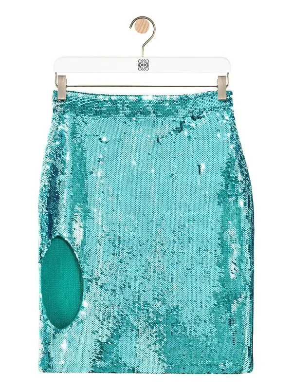 Loewe Sequined Viscose Skirt - Green