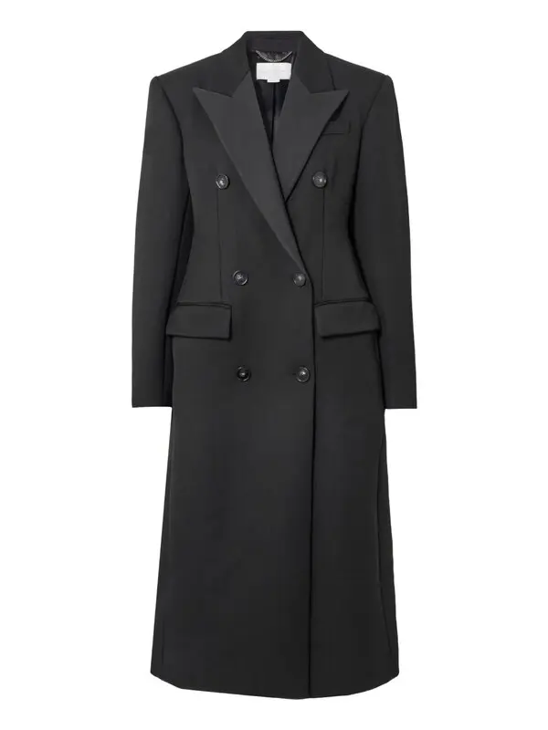 Stella McCartney Double-breasted Twill Coat - Black