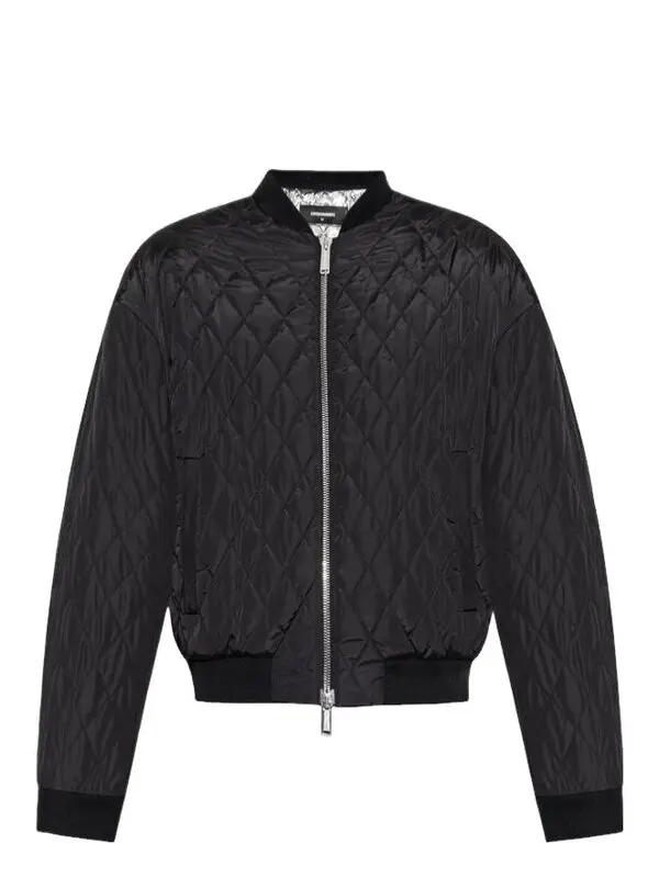 Dsquared2 Diamond-quilted Bomber Jacket - Black