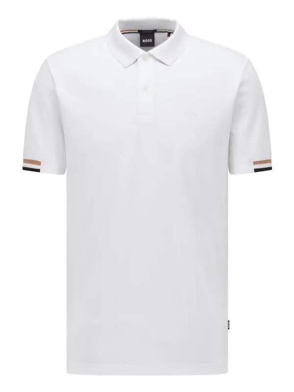 Hugo Boss Rubberized Logo Regular-fit Polo Shirt - White