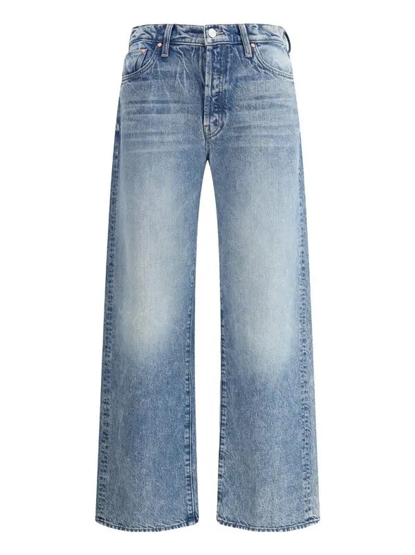 MOTHER Logo Patch Wide Leg Jeans - Blue