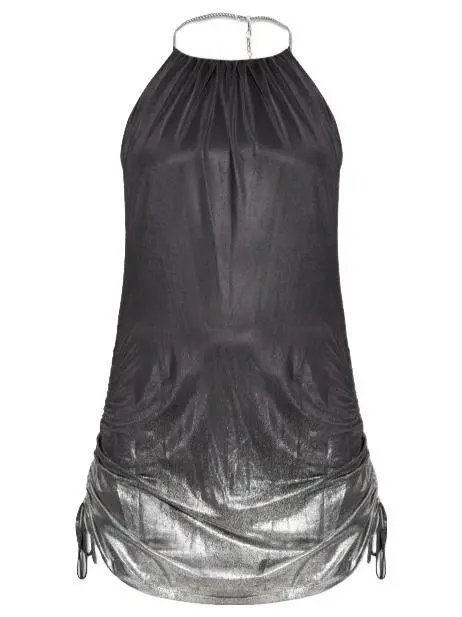 DIESEL® Halterneck Sleeveless Pleated Dress - Black