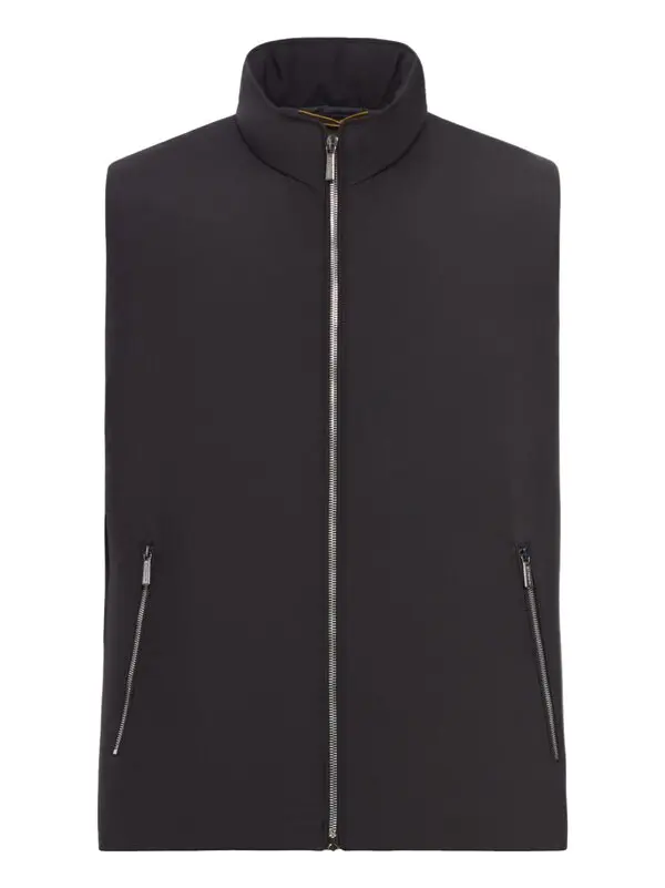 MOORER Zip-fastening Gilet - Black