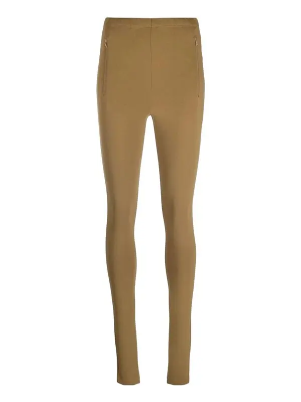 Wardrobe.NYC Ankle-zip High-waist Leggings - Brown
