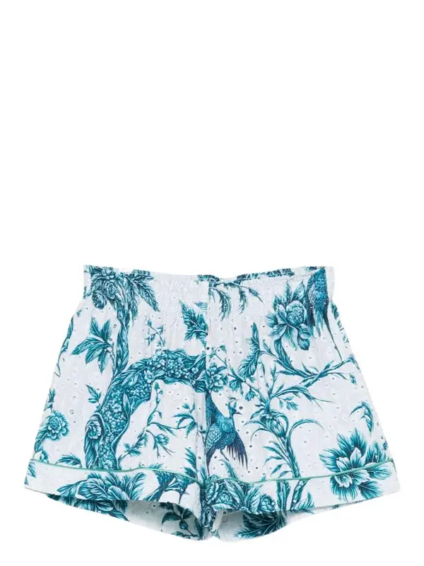 F.R.S FOR RESTLESS SLEEPERS Printed Shorts With Piping Trim - Blue