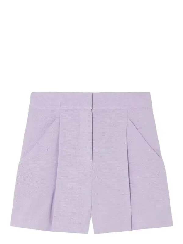 Veronica Beard Elbe Pleated Shorts - Lilac