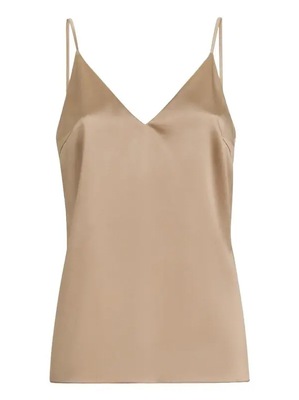 Brunello Cucinelli Sleeveless V-neck Top - Beige