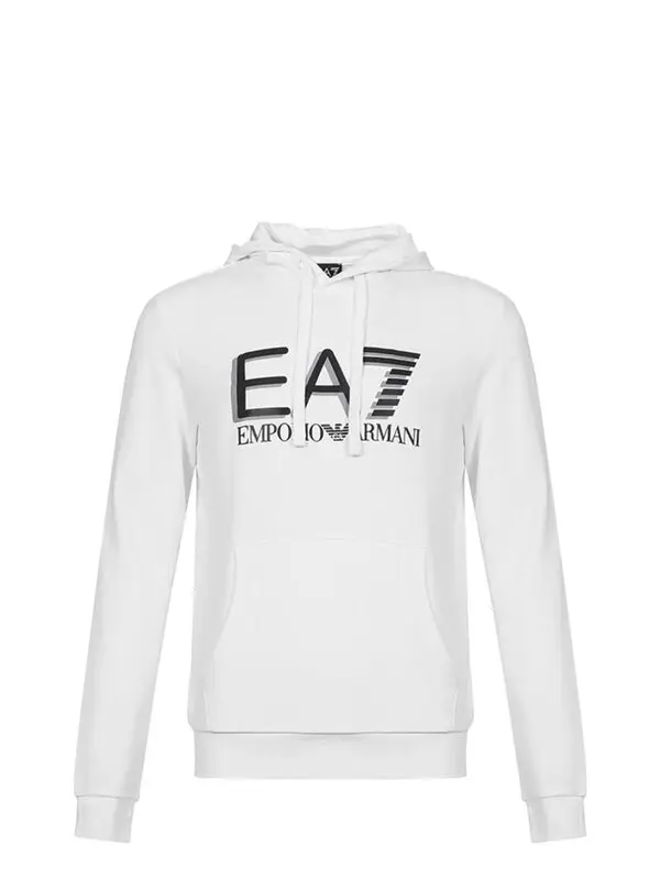 Emporio Armani Logo Hooded Sweater - White