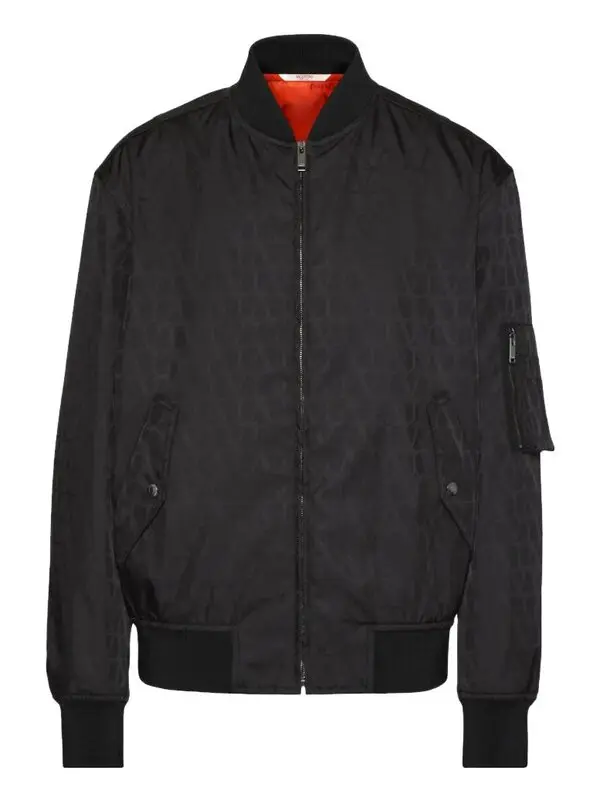 Valentino Garavani Toile Iconographe Jacquard Zip-up Bomber Jacket - Black