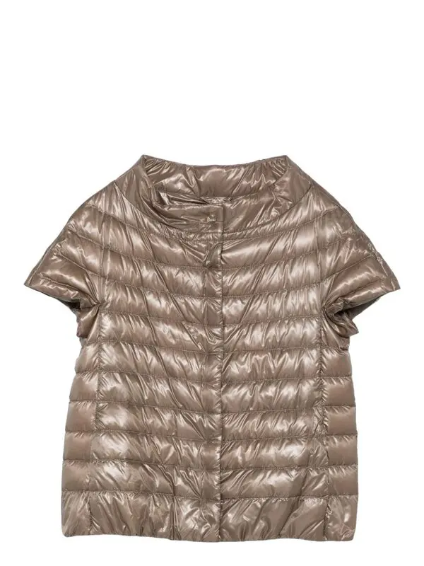 Herno Quilted Short Sleeves Down Jacket - Brown