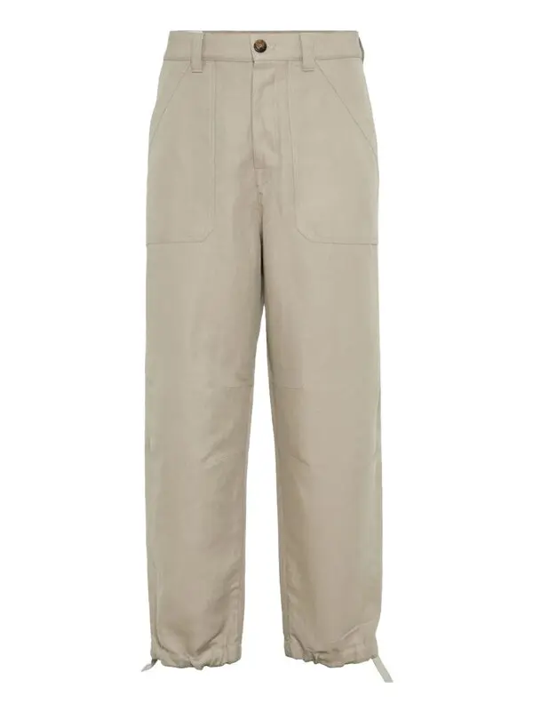 Brunello Cucinelli Drawstring Relaxed Fit Trousers - Nude