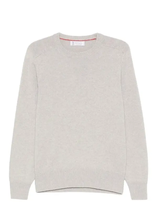Brunello Cucinelli Cashmere Crew Neck Sweater - Light Grey